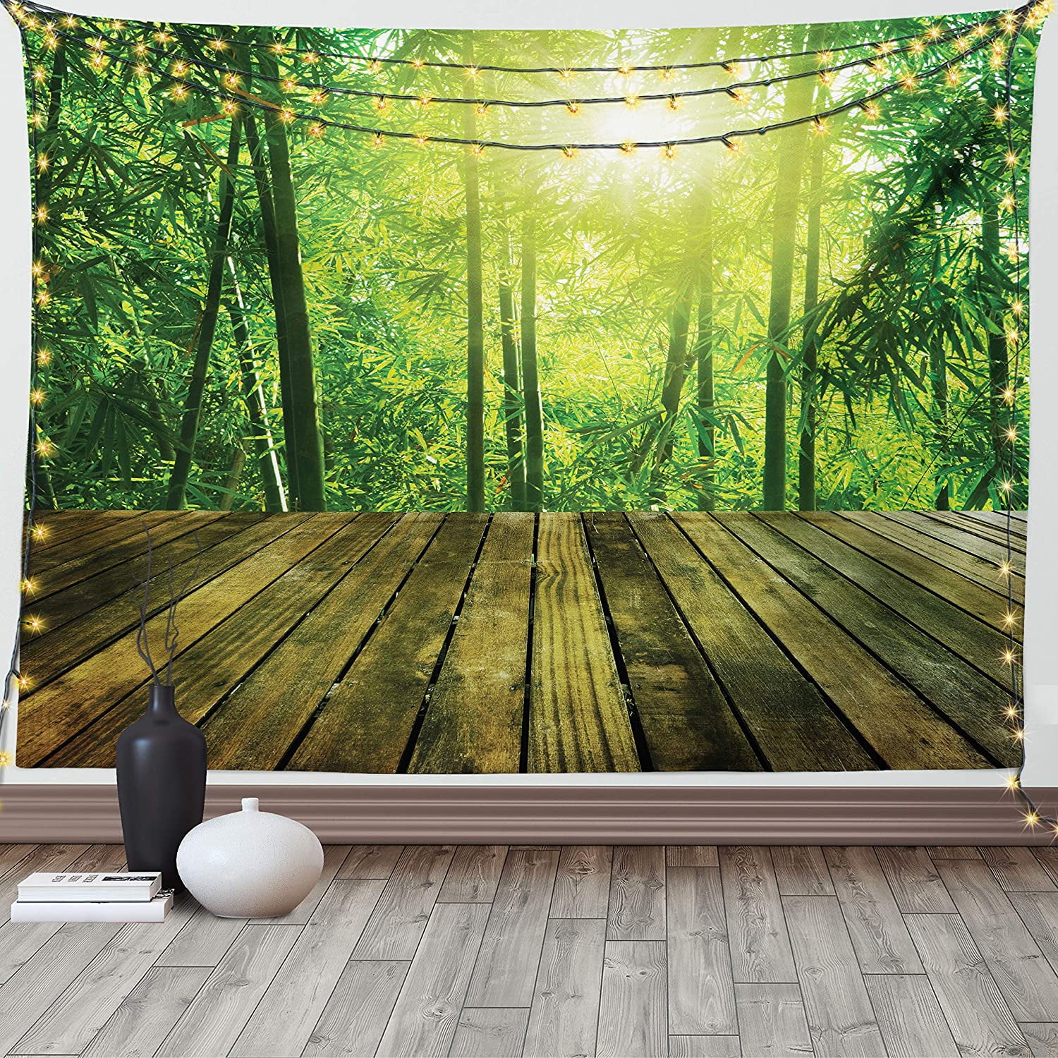 Tropical Rainforest Tapestry Forest Green Plants Stream Jungle Nature ...