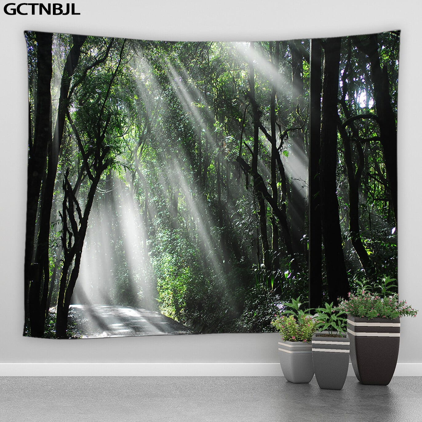Tropical Rainforest Tapestry Palm Tree Wild Environment Nature ...