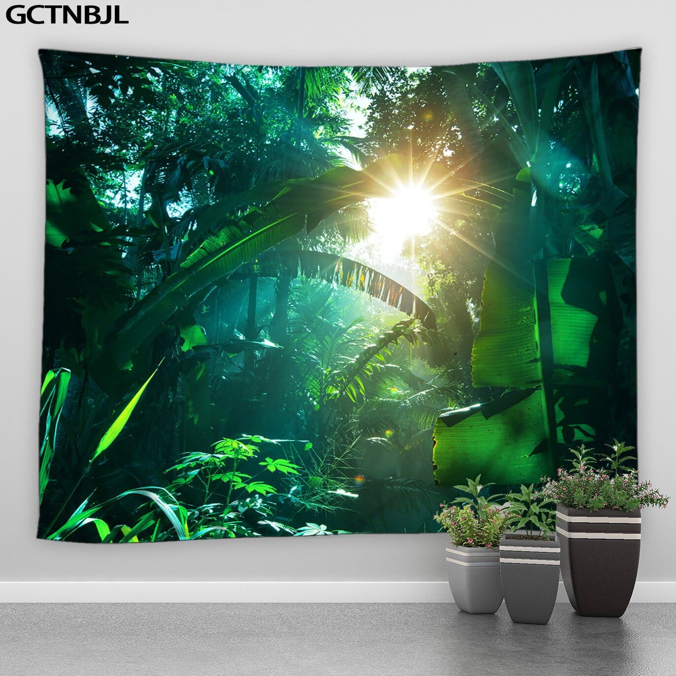 Tropical Rainforest Tapestry Palm Tree Wild Environment Wall Hanging ...