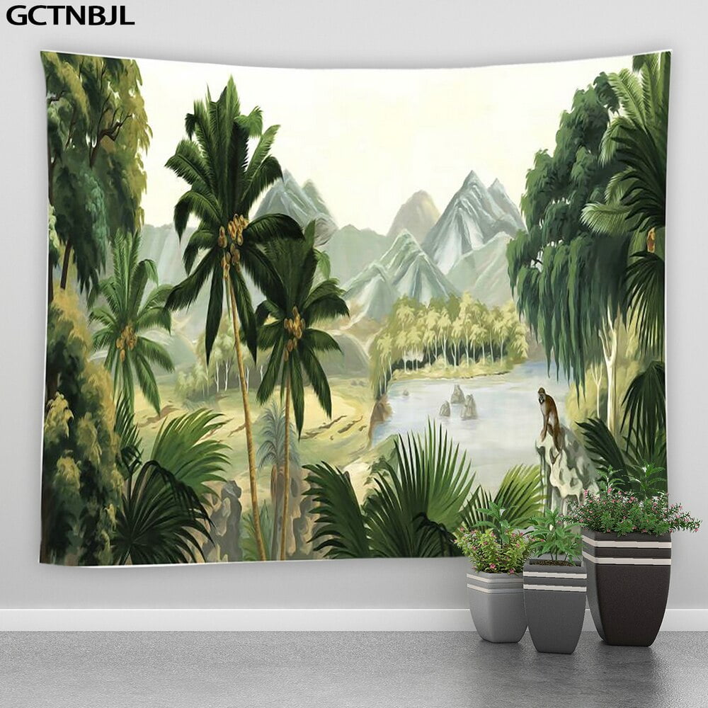 Tropical Rainforest Tapestry Wall Hanging Family Bedroom Decor ...