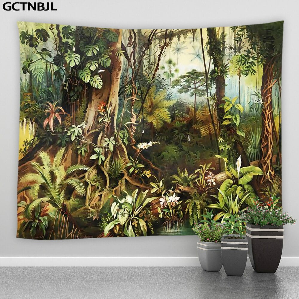 Tropical Rainforest Tapestry Wall Hanging Family Bedroom Decor ...