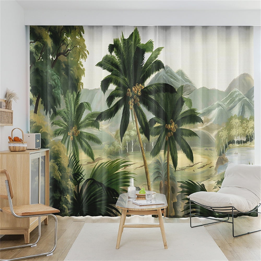 Tropical Rainforest Tree Leaf Plant Nature Kids Window Curtains Blinds for Living Room Bedroom ...