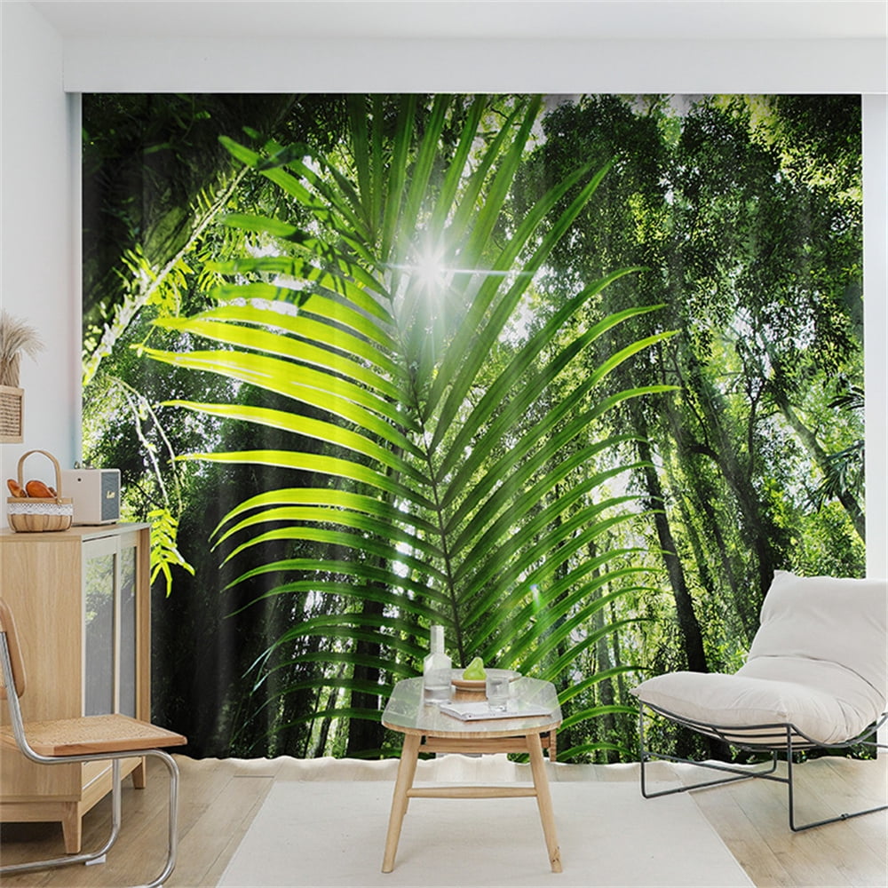 Tropical Rainforest Tree Leaf Plant Nature Kids Window Curtains Blinds ...