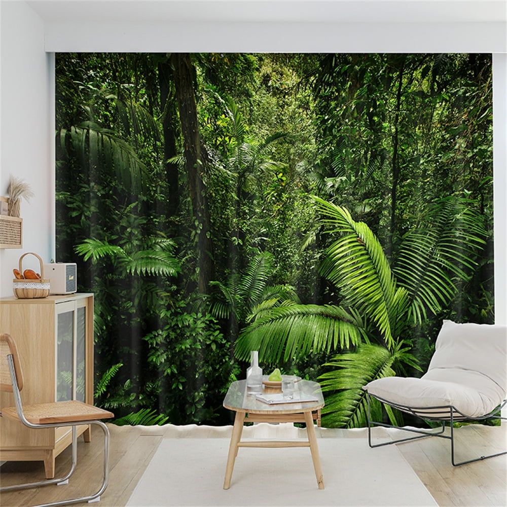 Tropical Rainforest Tree Leaf Plant Nature Kids Window Curtains Blinds for Living Room Bedroom ...