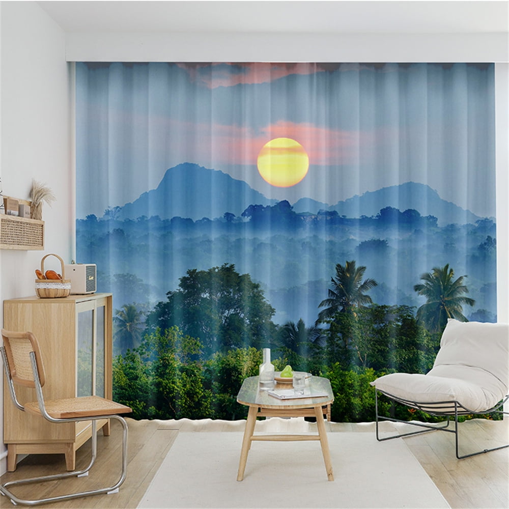 Tropical Rainforest Tree Leaf Plant Nature Kids Window Curtains Blinds ...