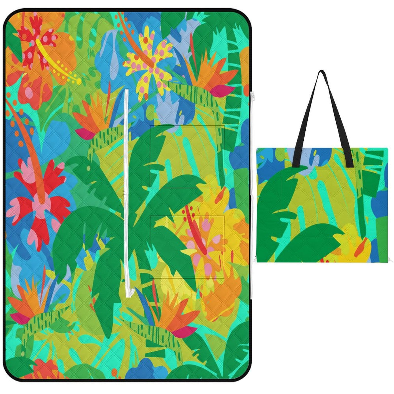 Tropical, Rainforest Waterproof Beach Mat Folding Mattress Portable ...