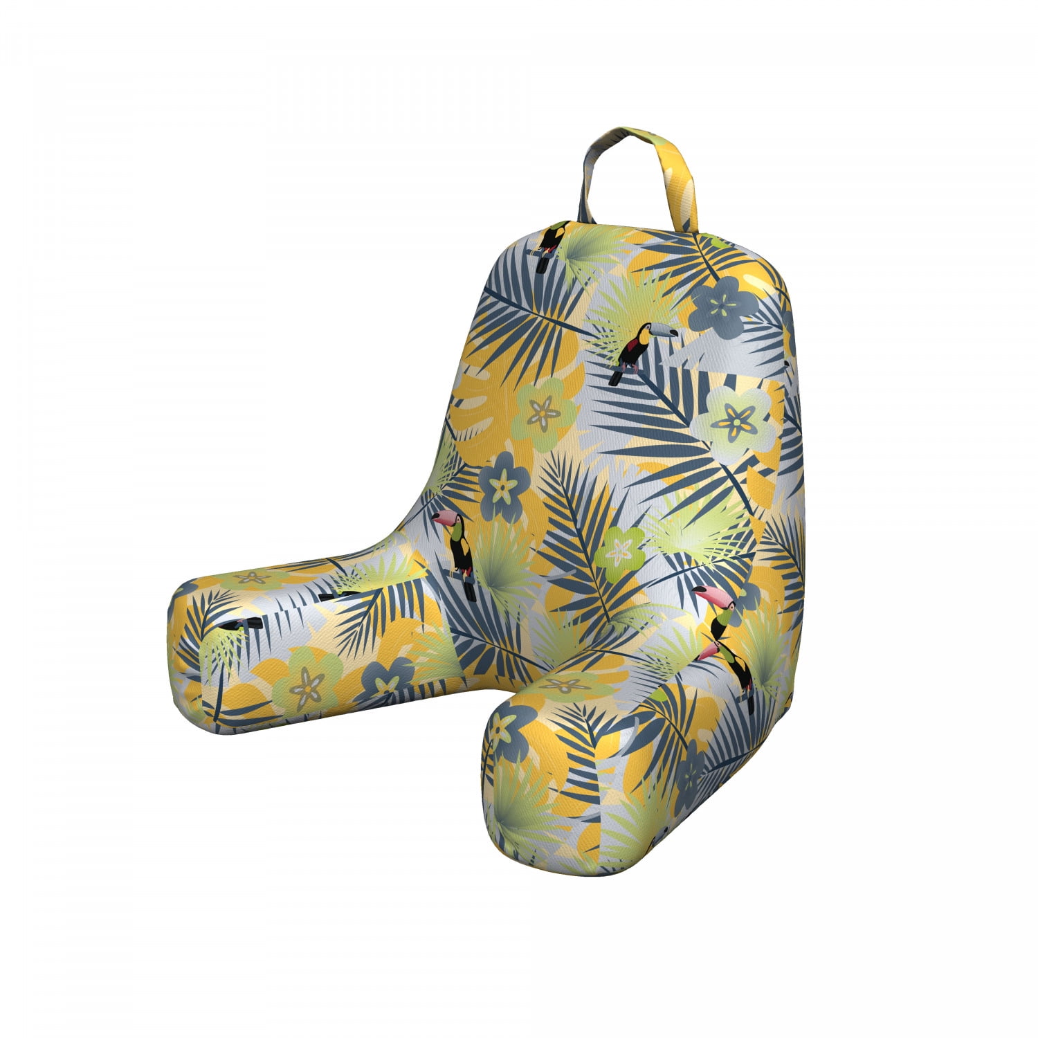 Tropical Reading Pillow Cover, Exotic Forest Pattern with Abstract ...
