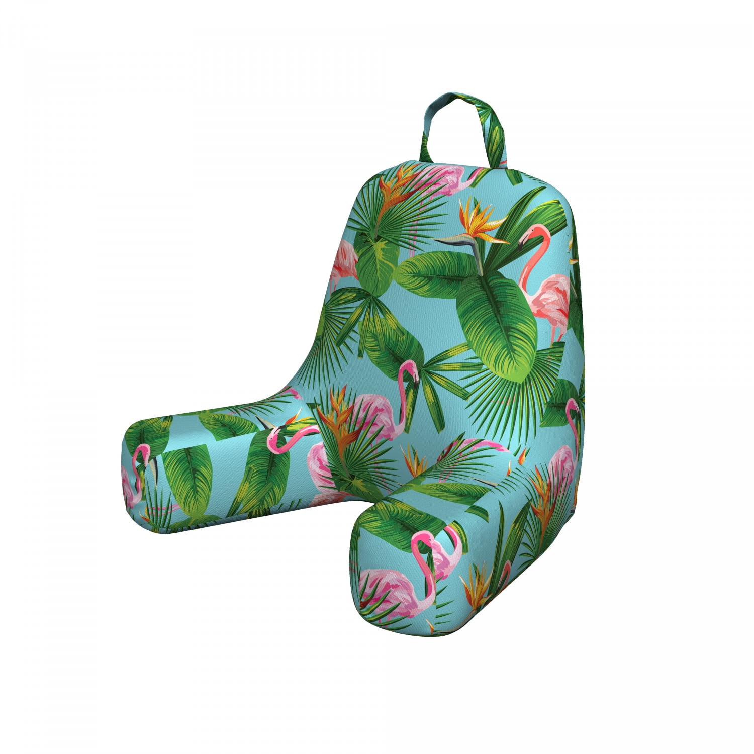 Tropical Reading Pillow Cover, Formation of Flamingos and Hawaiian ...