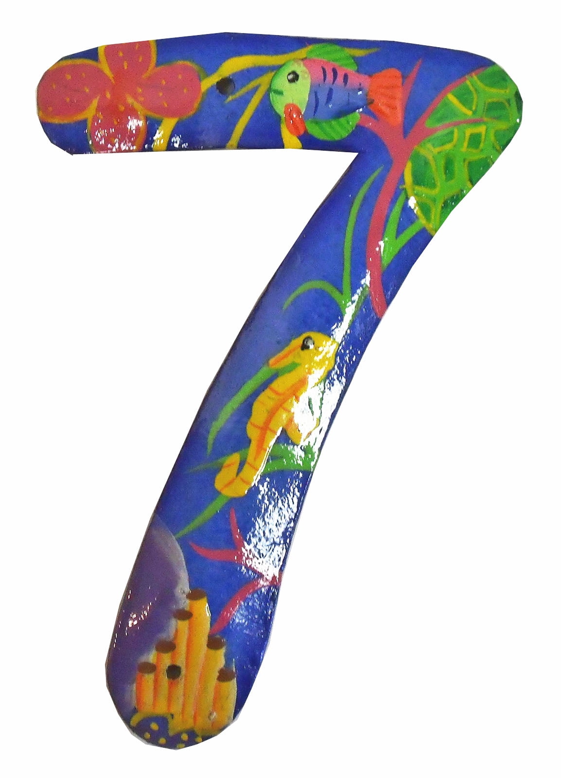 Tropical Reef Address House Number Haitian Metal Art Number 7 - Walmart.com