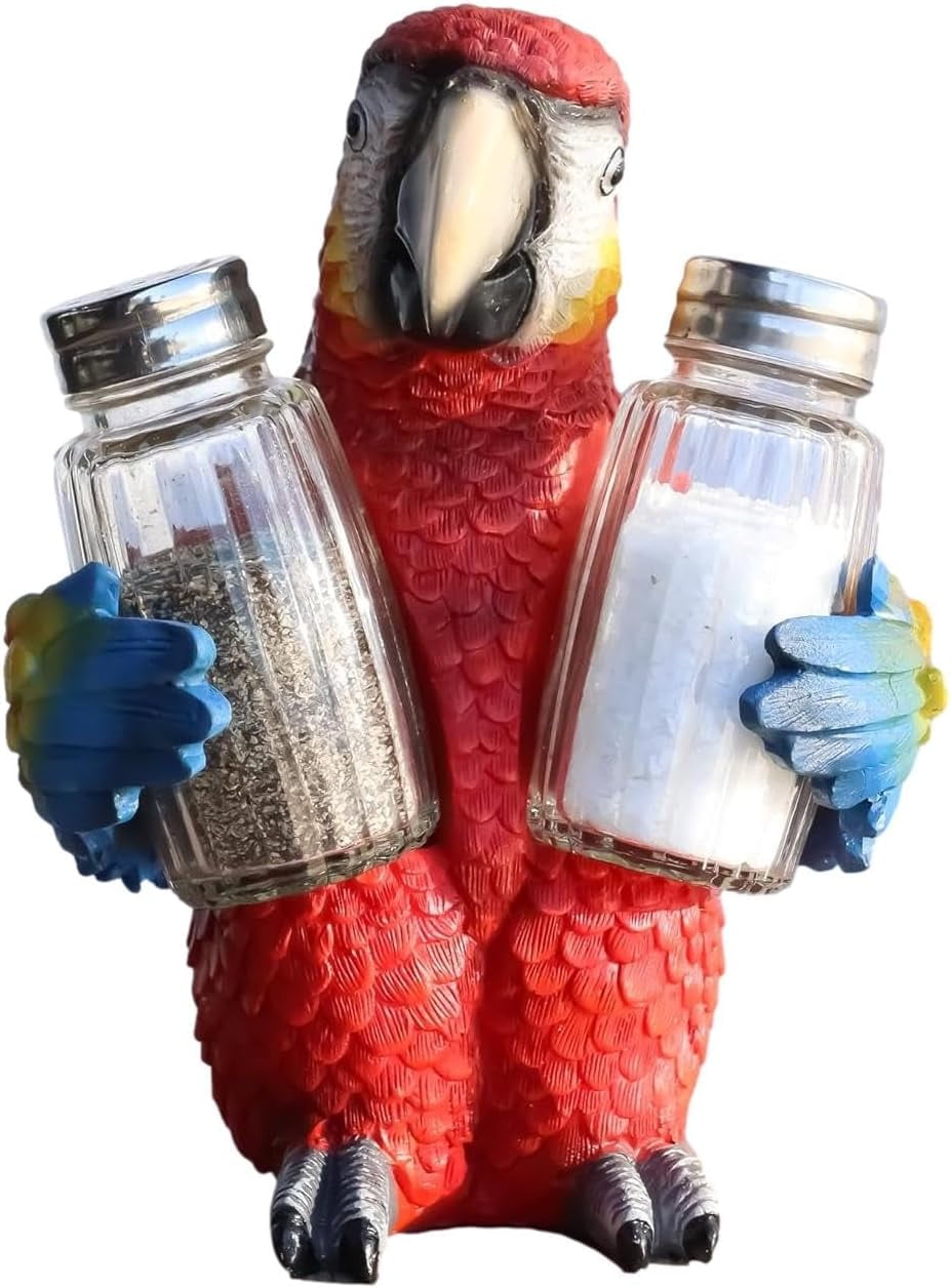 Tropical Rio Red Scarlet Macaw Parrot Salt Shakers Holder Figurine Set ...