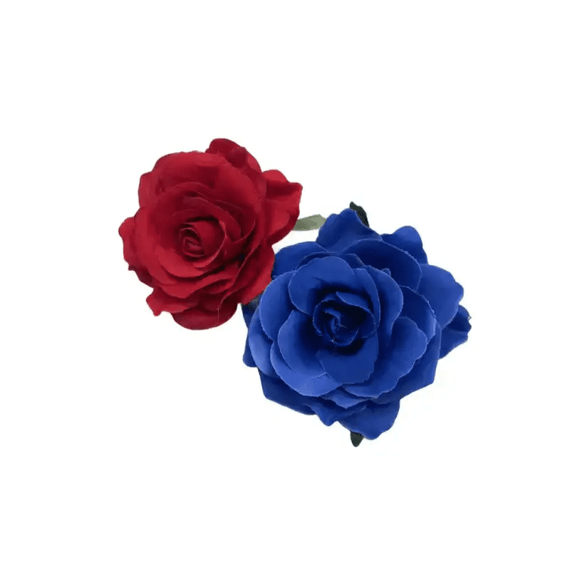 Tropical Rose Hair Clips - Set of 2-Red and Blue - Walmart.com
