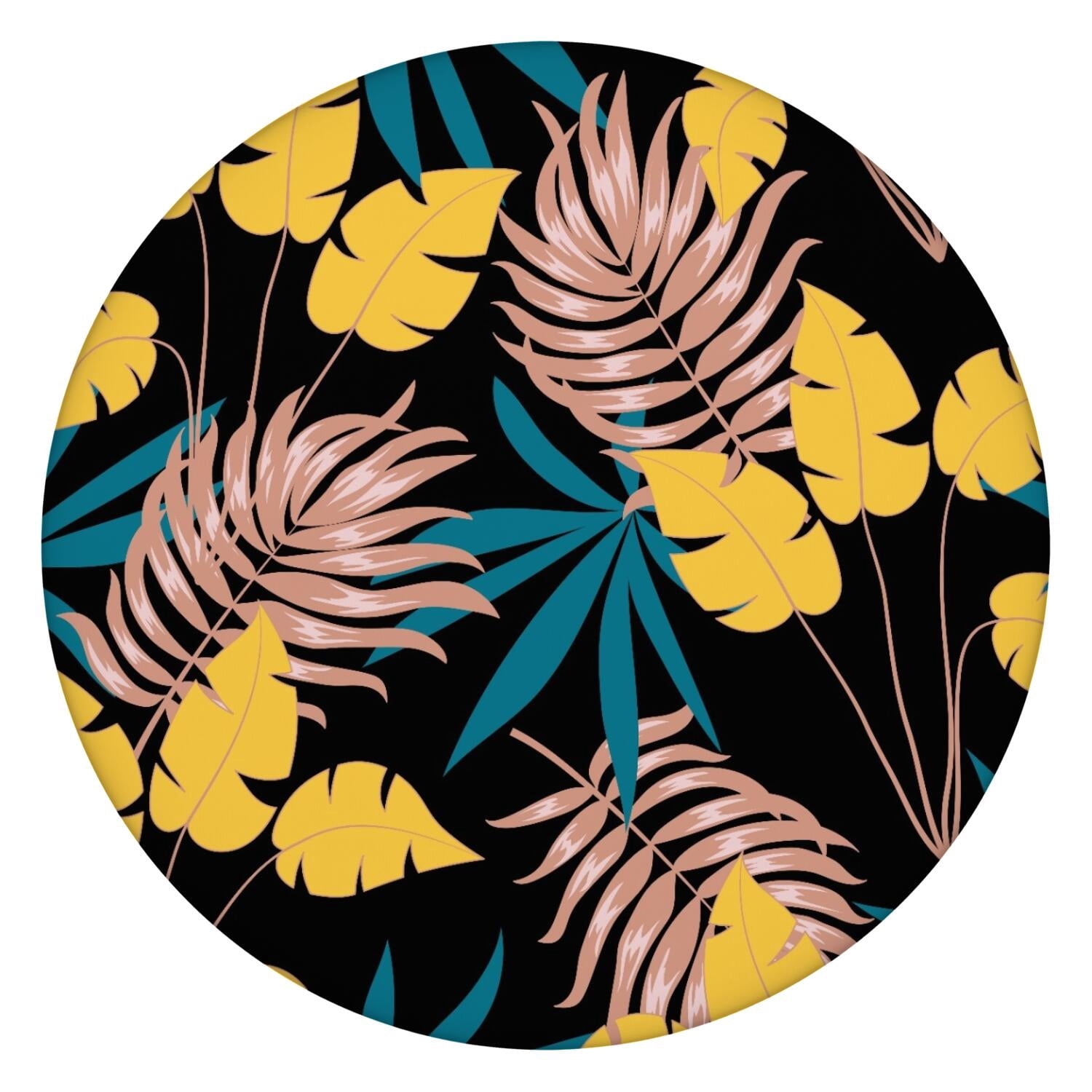 Tropical Round Table Cover Hawaiian Floral Elastic Edge Waterproof ...