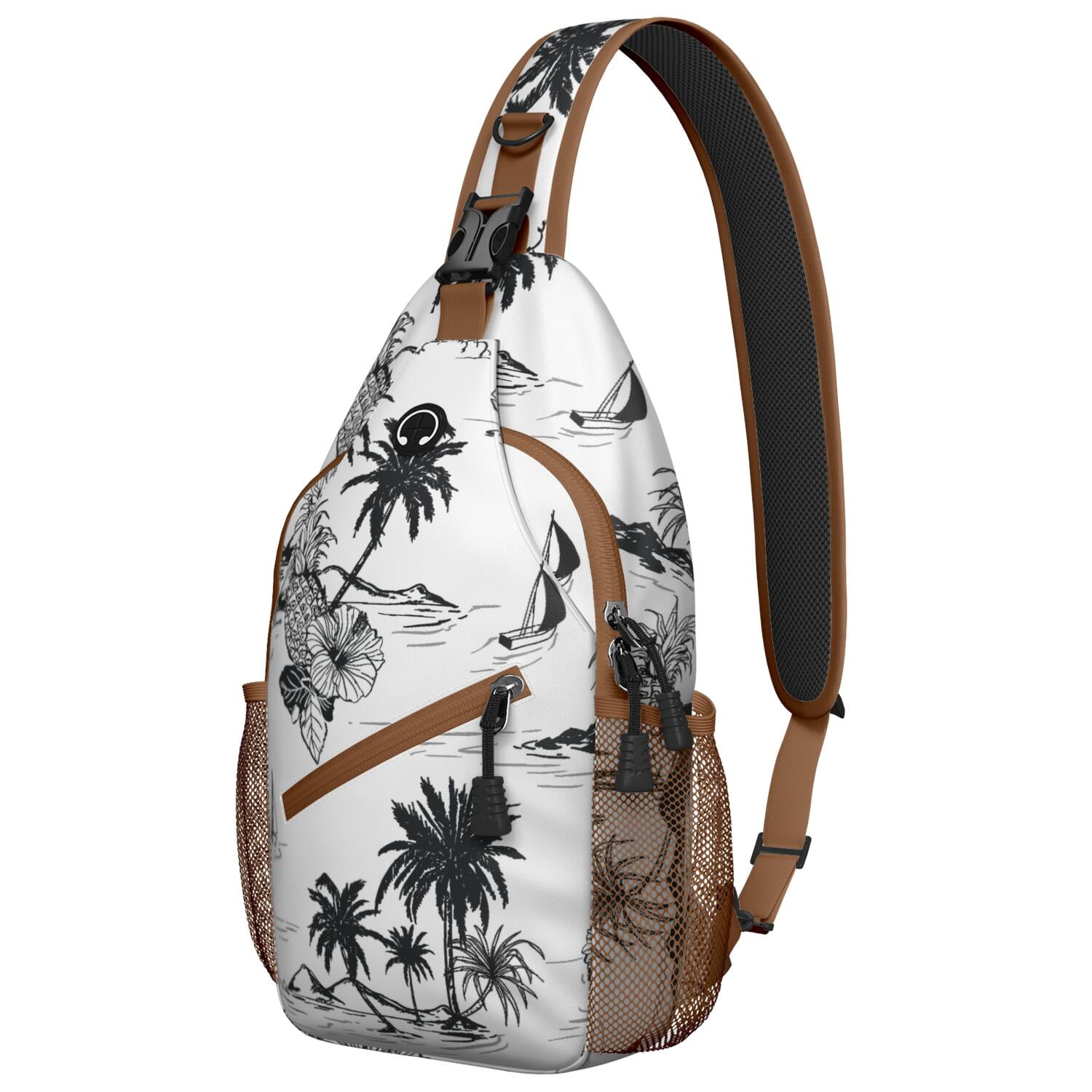 Tropical Safari Jungle Island Sling Backpack, Hawaiian Paradise ...
