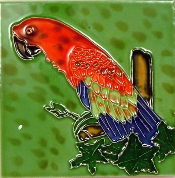 Tropical Scarlet Macaw Parrot 6x6 Ceramic Tile D BLUE TAIL - Walmart.com