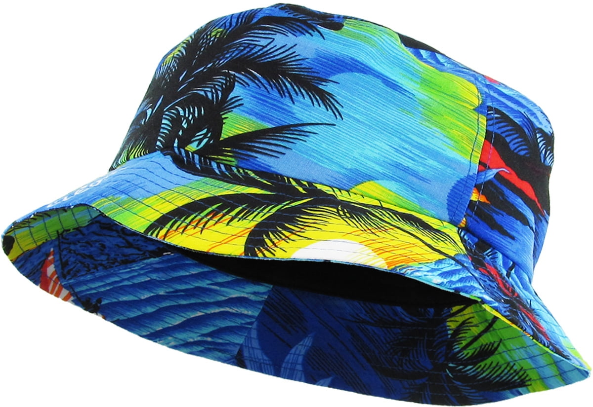 Tropical Scenery Hawaiian Bucket Hat Fashion Print Summer Cap - Walmart.com