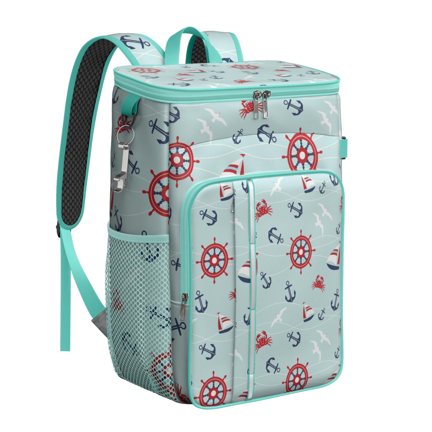 Tropical Sea Life Crab Design Backpack Cooler, Leakproof Insulated ...