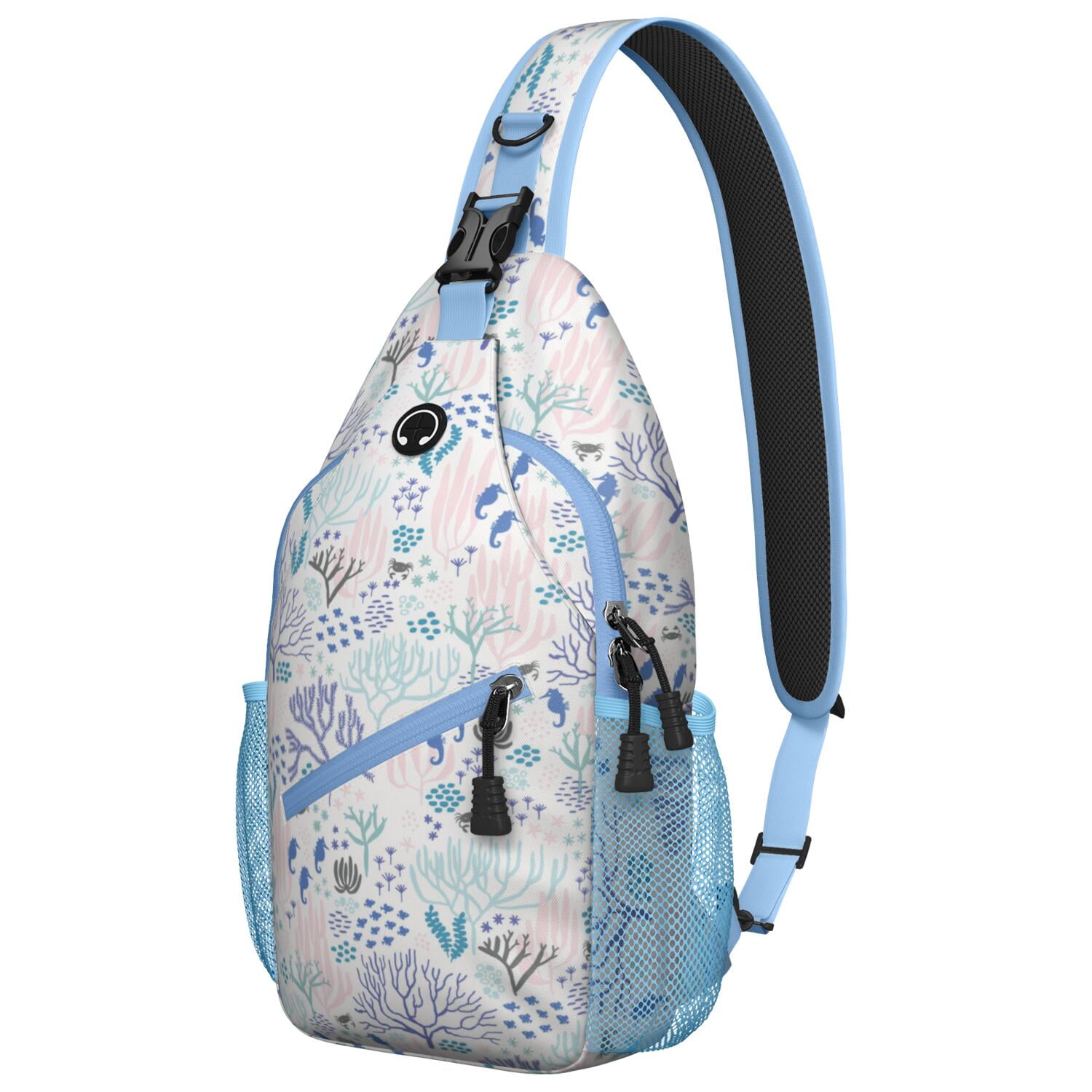 Tropical Sea Life Crossbody Bag - Vintage Nautical Crab Sling Backpack ...