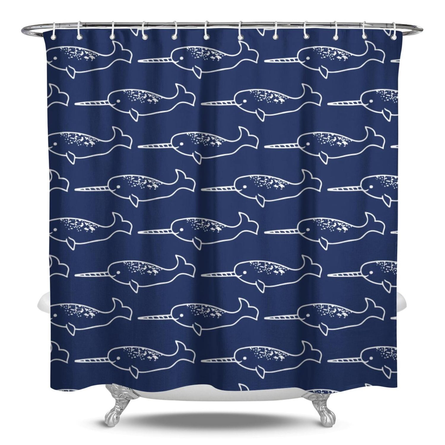 Tropical Sea Life Shower Curtain Set - Dynamic Shark & Coral Reef ...