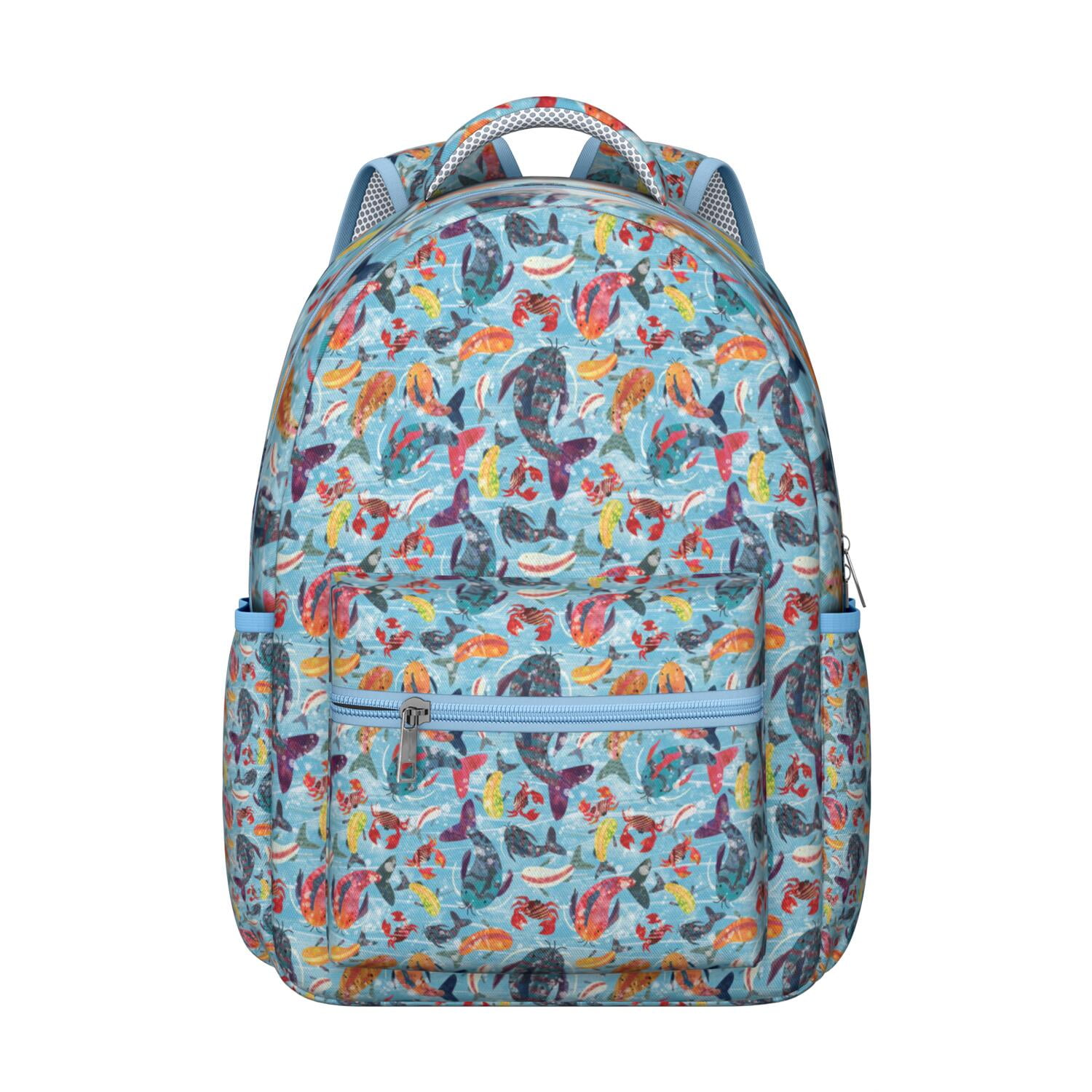 Tropical Sea Life Watercolor Backpack - Vintage Nautical Crab Design ...