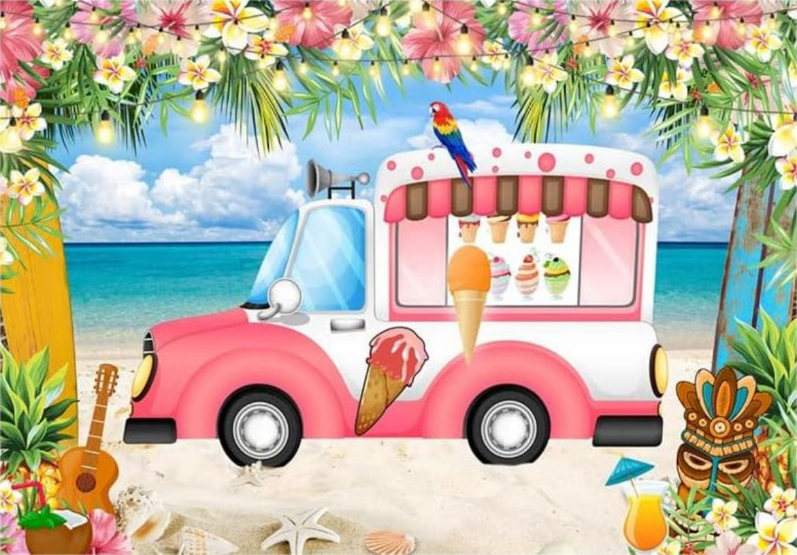 Tropical Seaside Backdrop Summer Window Scenery Photography Background ...