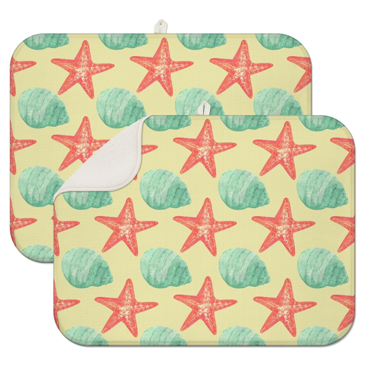Tropical Seaside Coffee Mat Nautical Beach Starfish Seahorse Ocean ...