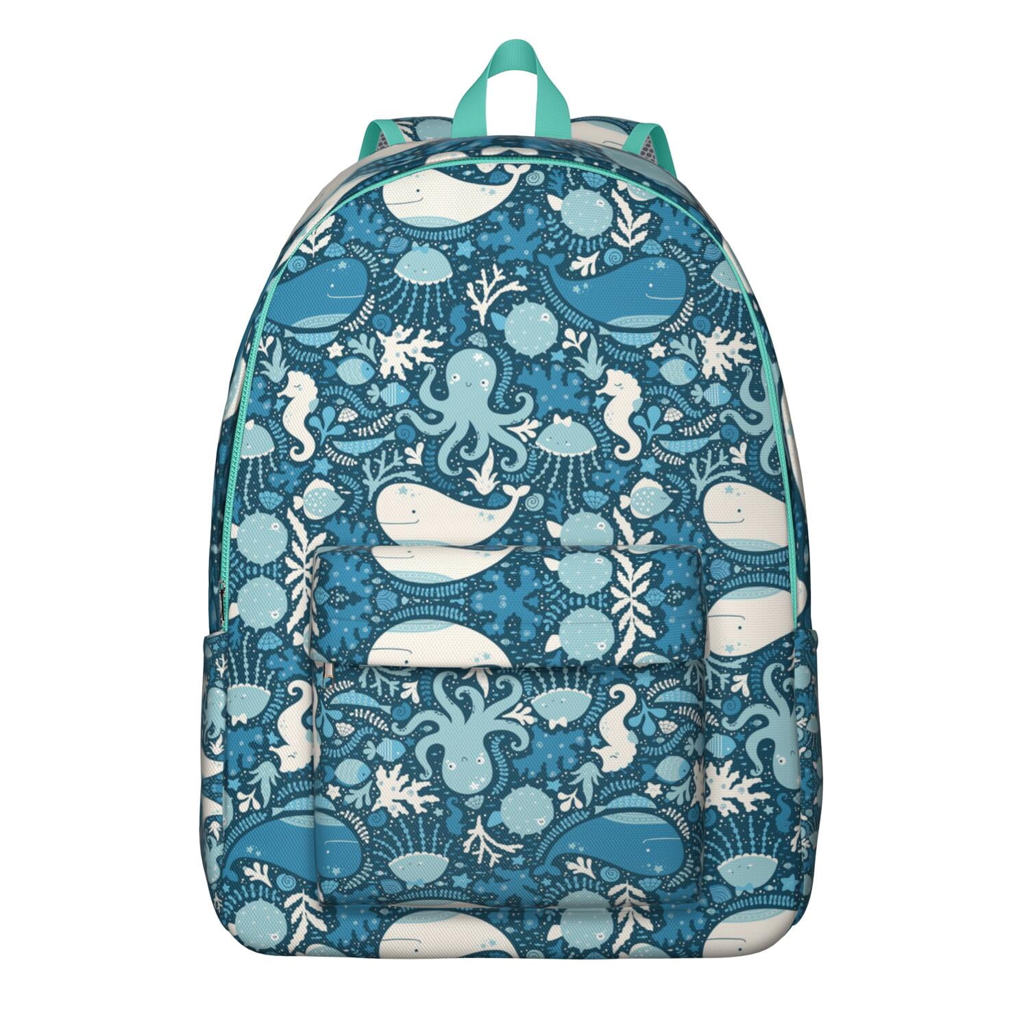 Tropical Seaside Nautical Travel Backpack Durable Oxford Material ...