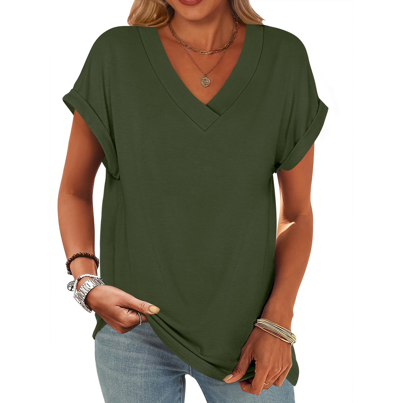 Tropical Shirts For Women, Machine-Washable Tropical Casual Top Women Lightweight V-Neck Beach ...