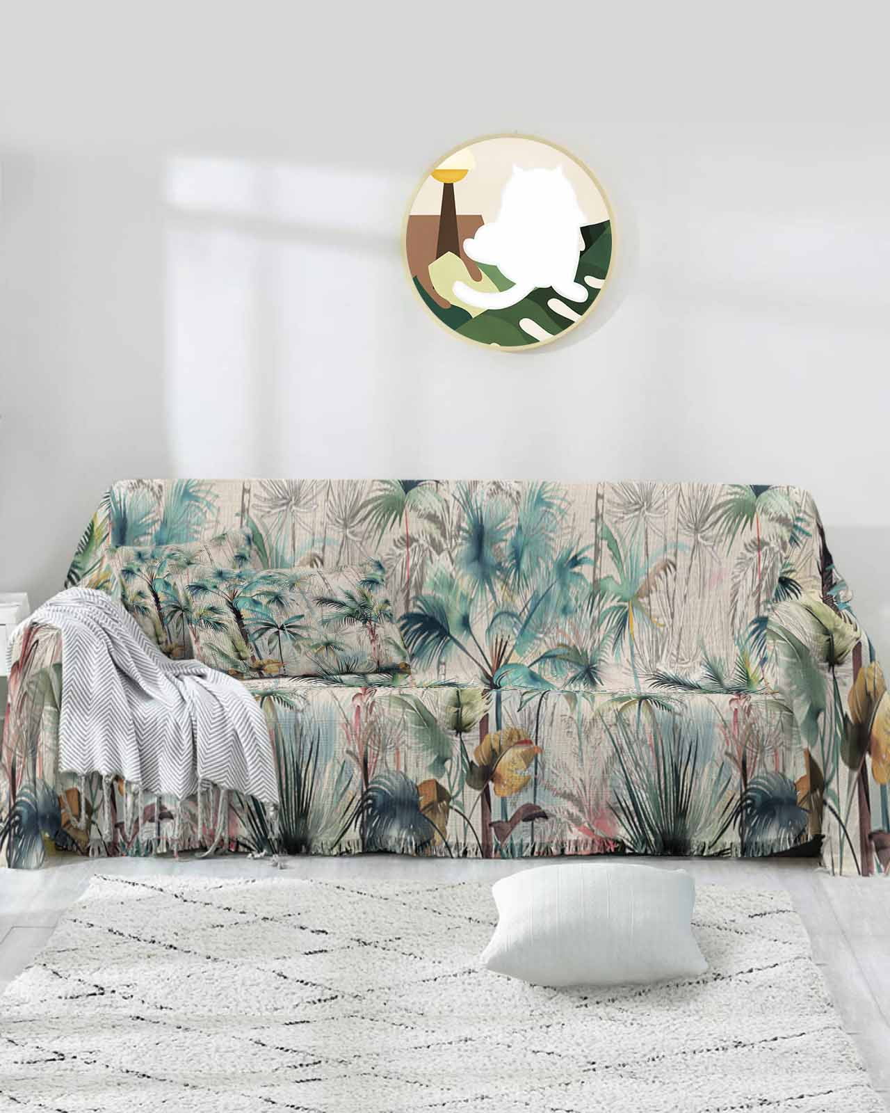 Tropical Sofa Couch Covers for 3 Cushion Couch,Washable L Shape ...