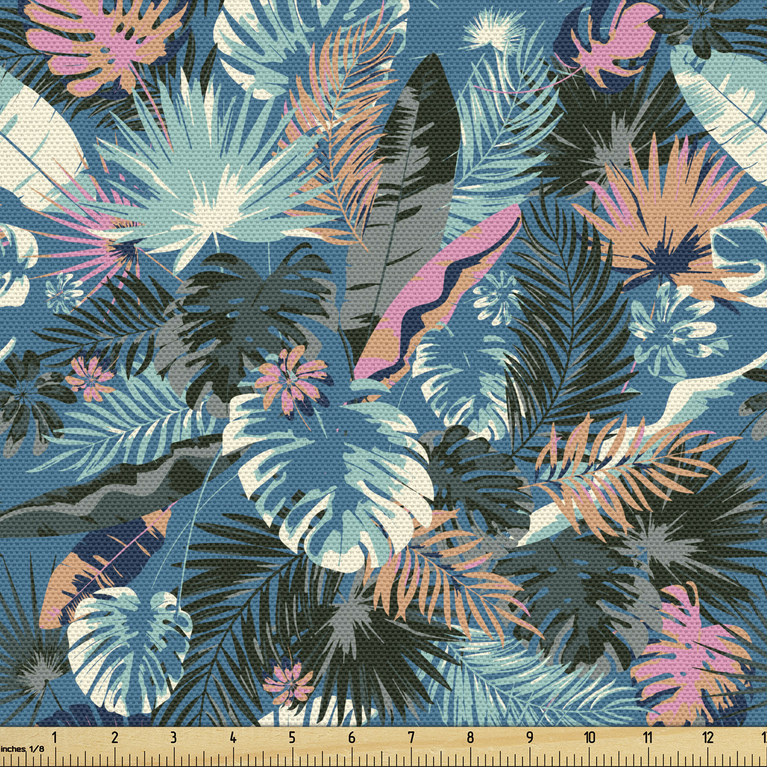Ambesonne Tropical Fabric by the Yard Upholstery, Hawaiian Jungle ...