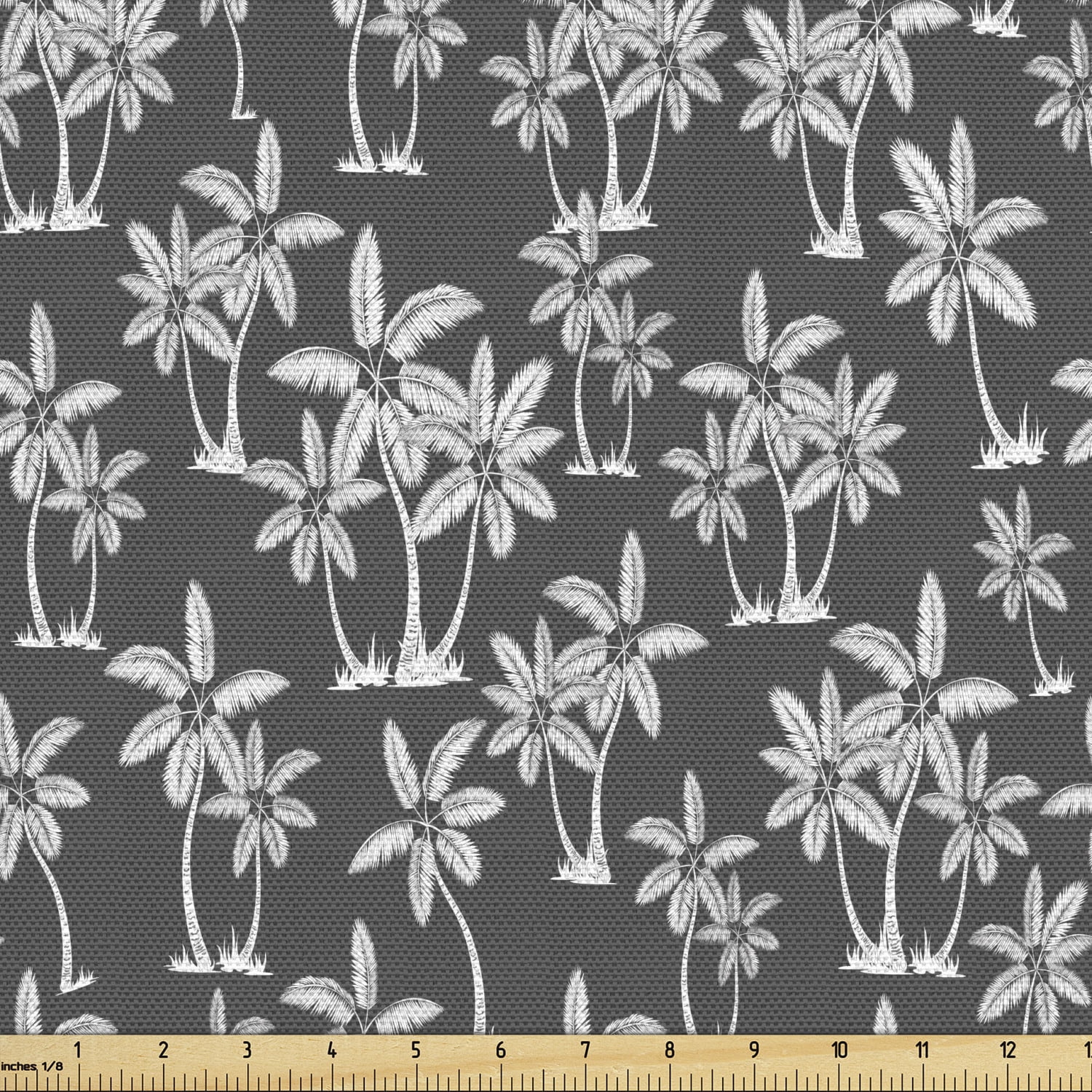 Ambesonne Tropical Fabric by the Yard Upholstery, Exotic Nature Palm ...