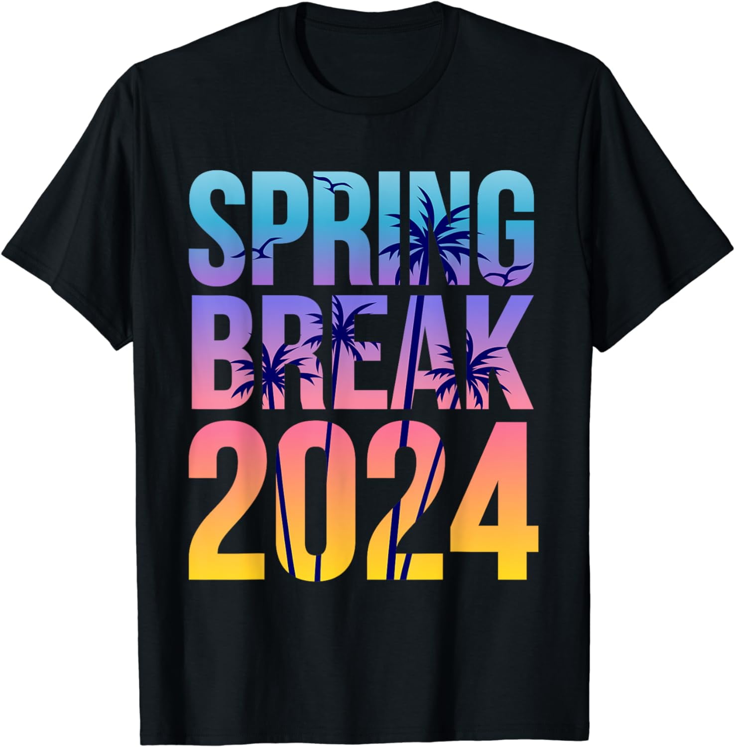 Tropical Spring Break 2024 Palm Tree Beach Vacation Trip T-Shirt ...
