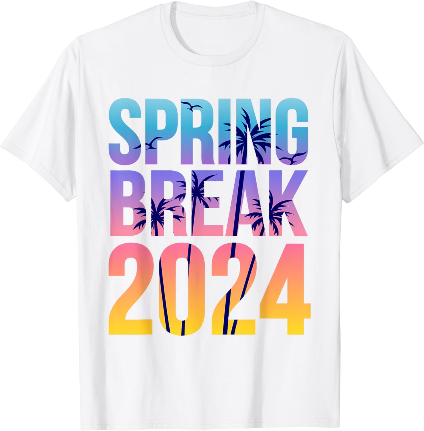 Tropical Spring Break 2024 Palm Tree Beach Vacation Trip T-Shirt ...