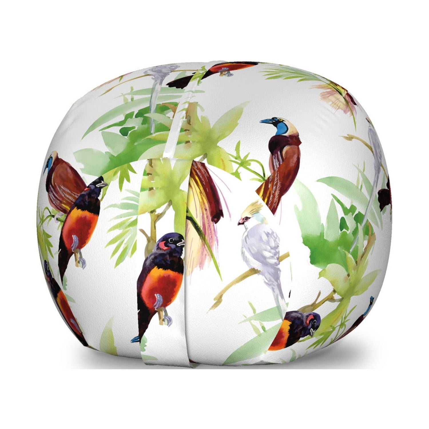 Tropical Storage Toy Bag Chair, Watercolor Style Pattern of Exotic ...