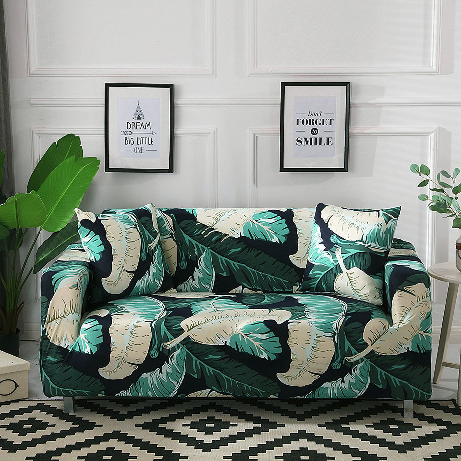 Tropical Style Sofa Cover with Armrest, Floral Sofa Cover, High ...