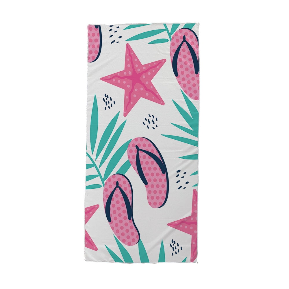 Tropical Style Ultra-fine Fiber Rectangular Beach Bath Towel Swimming ...