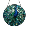 Tropical Style Window Decor – Peacock Stained Glass Style - Walmart.com