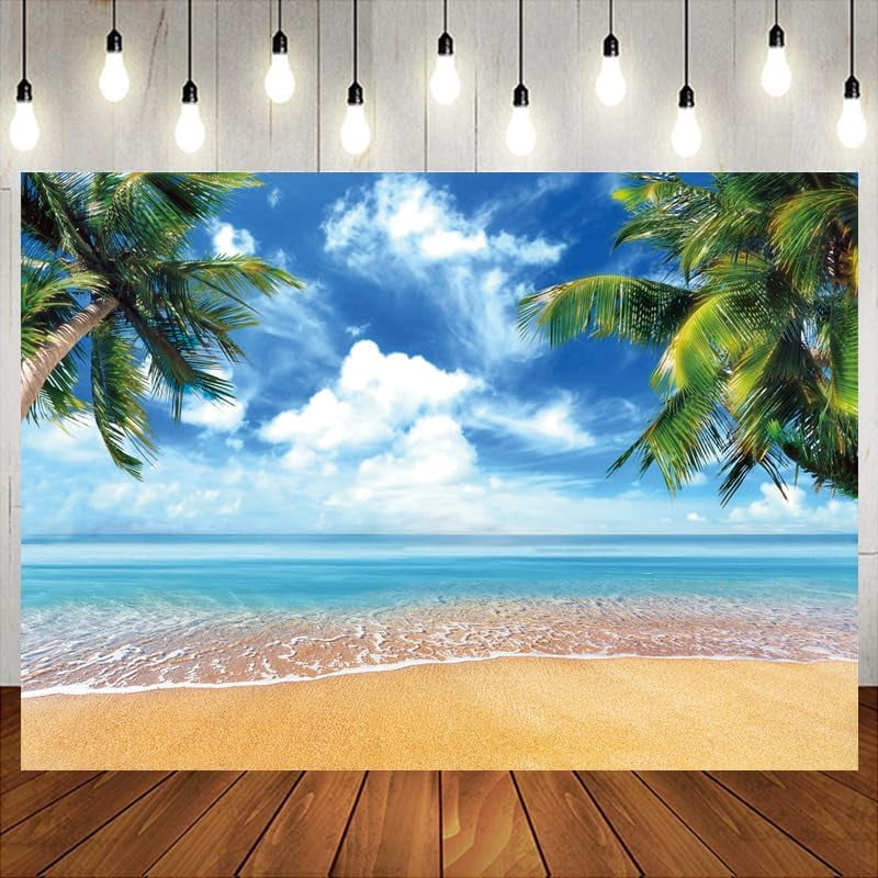 Tropical Summer Beach Photography Backdrops Hawaiian Luau Party Blue ...