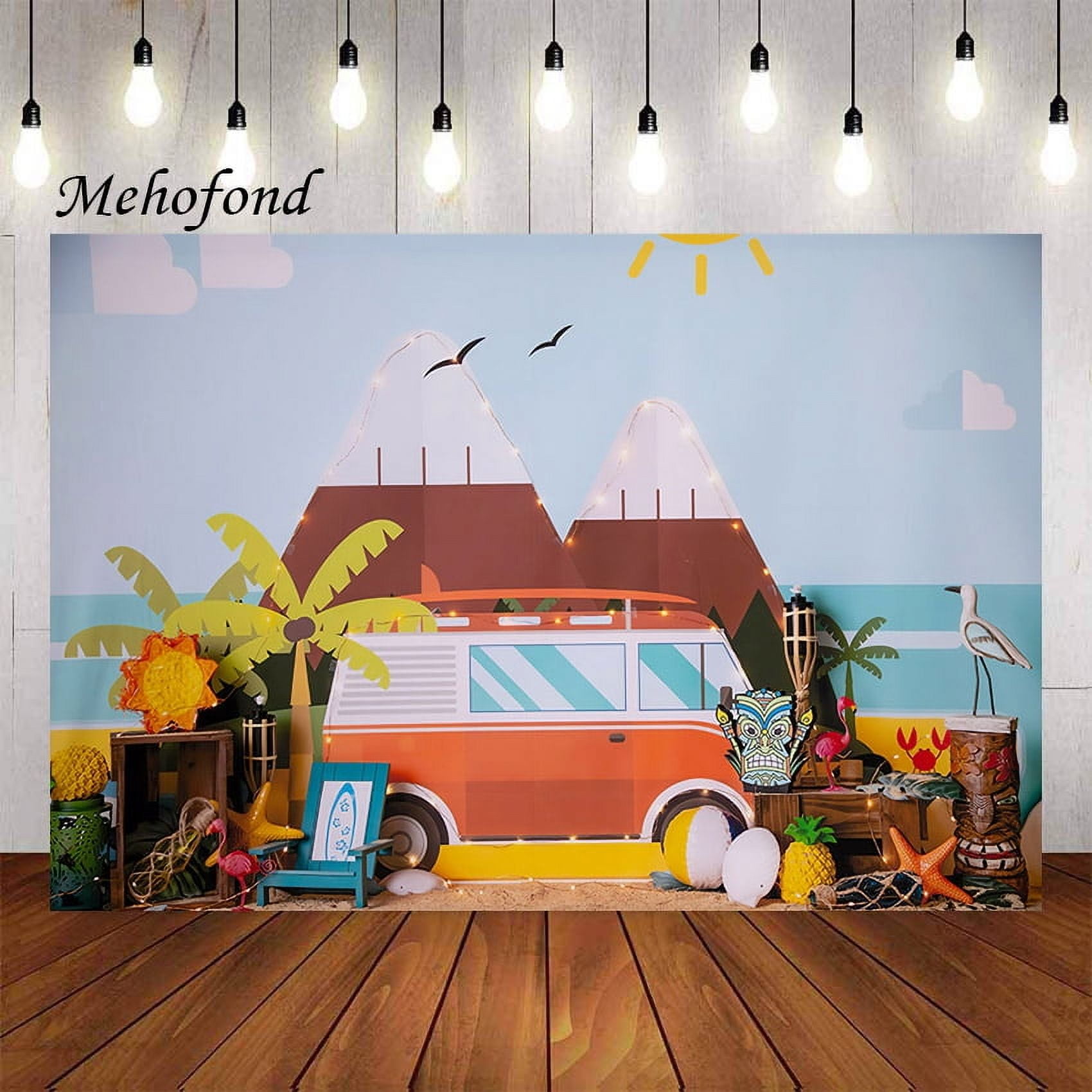 Tropical Summer Beach Seaside Palm Tree Aloha Luau Hawaii Birthday r ...