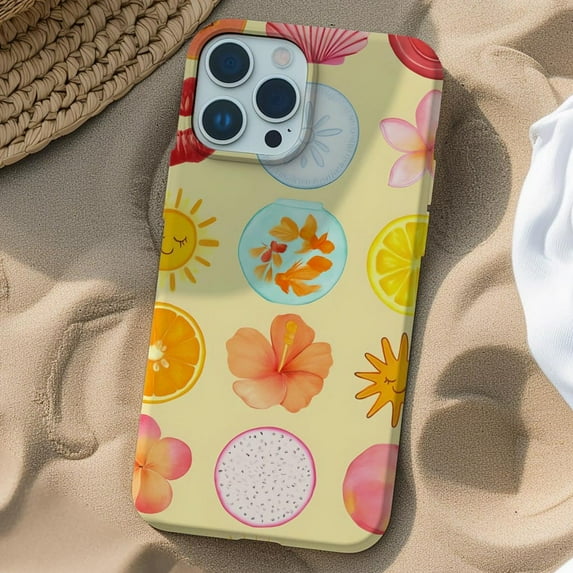 Tropical Summer Fruit Flower Beachy Phone Case 17 16 15 14 13 12 11 Pro ...