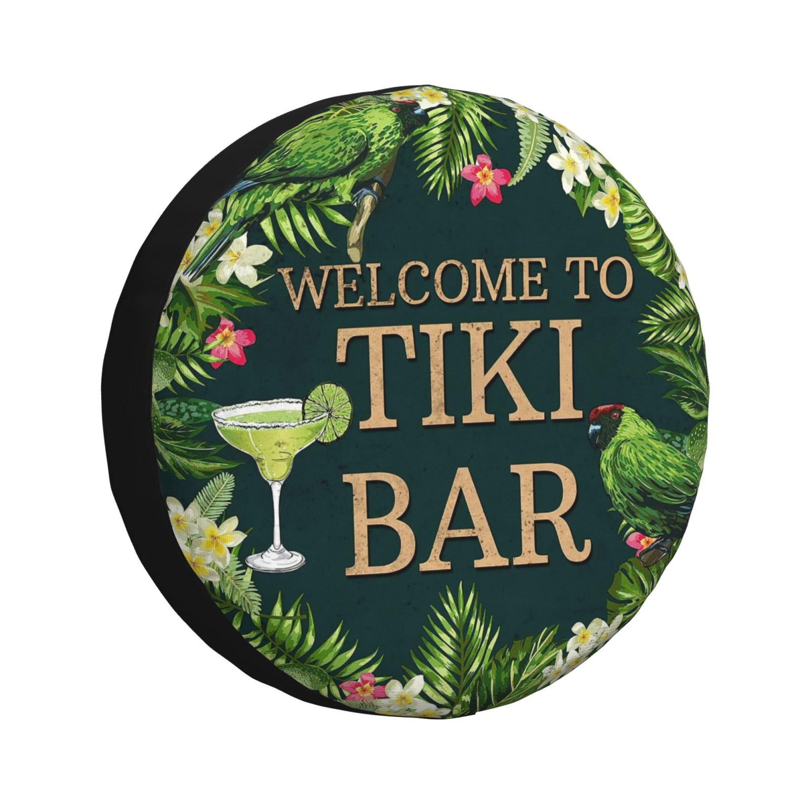 Tropical Summer Parrot Tiki Bar Tire Cover Wheel Protectors Tyre Covers ...