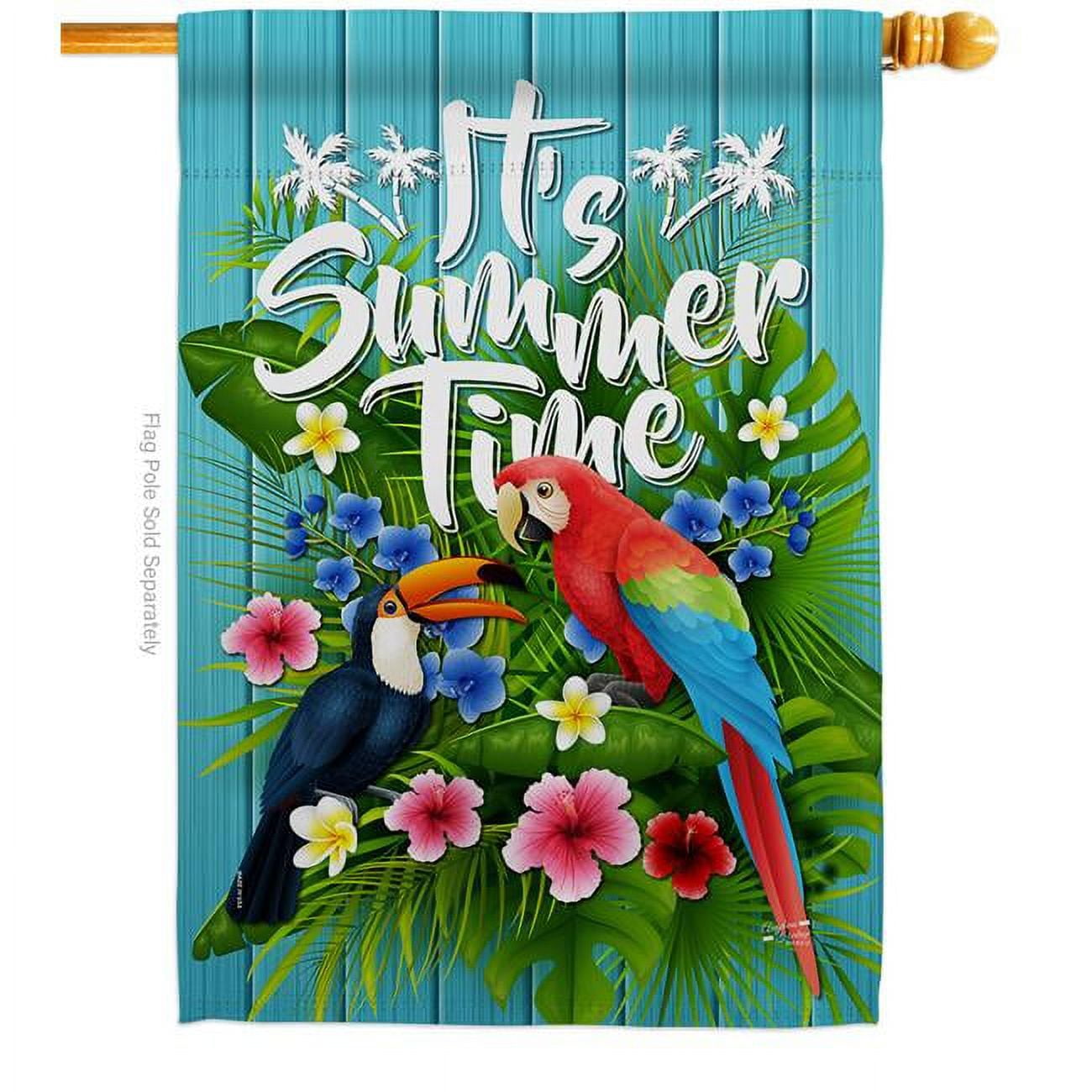 Tropical Summer Summertime 28 x 40 in. Double-Sided Decorative Vertical ...