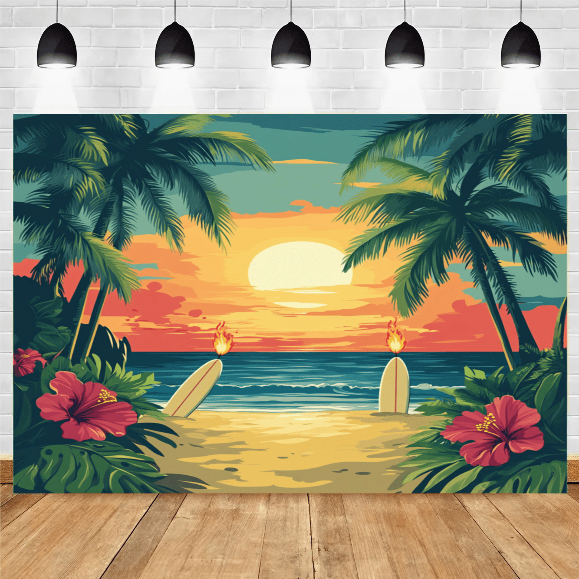 Tropical Sunset Beach Scene(14) Natural Scenic Backdrops Summer ...