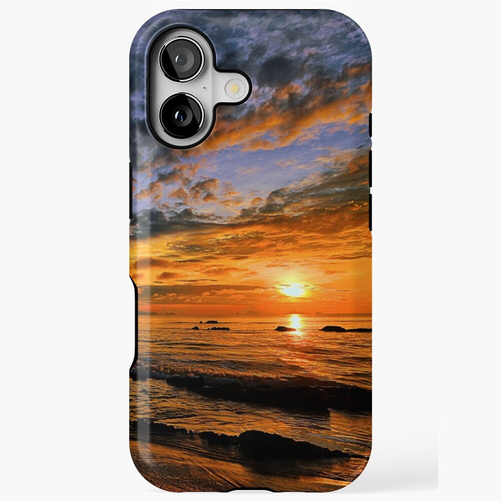 Tropical Sunset Beach Scenic Inspired Artistic Pattern Case iPhone 17 ...