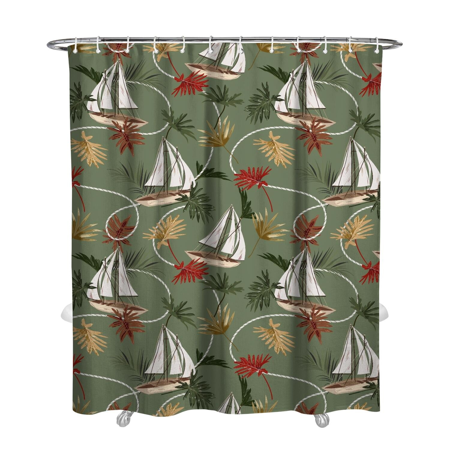 Tropical Sunset Palm Tree Shower Curtain - 72x84 Inch Hotel Style ...