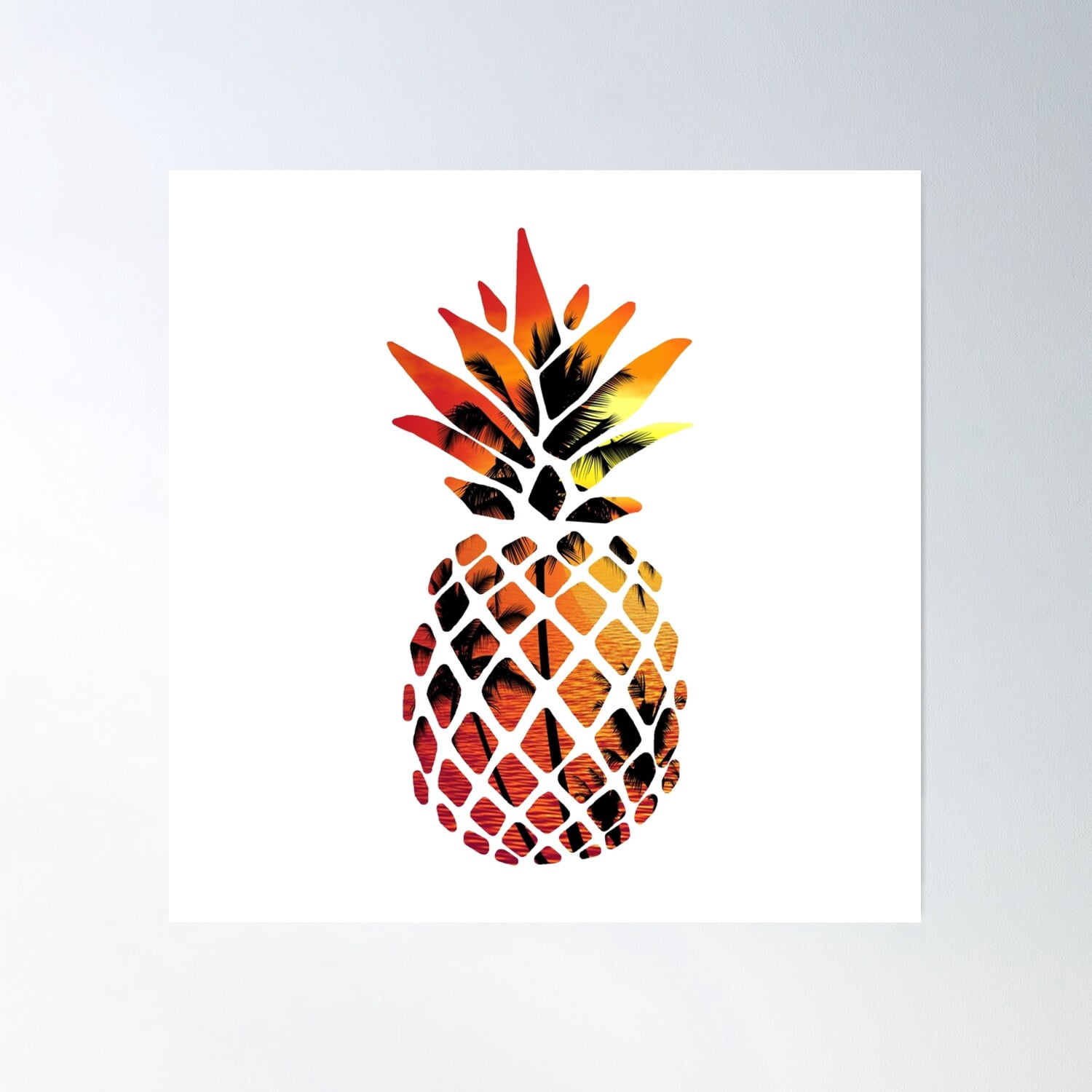 Tropical Sunset Pineapple Poster Wall Art, Modern Wall Decor, 30x30 ...