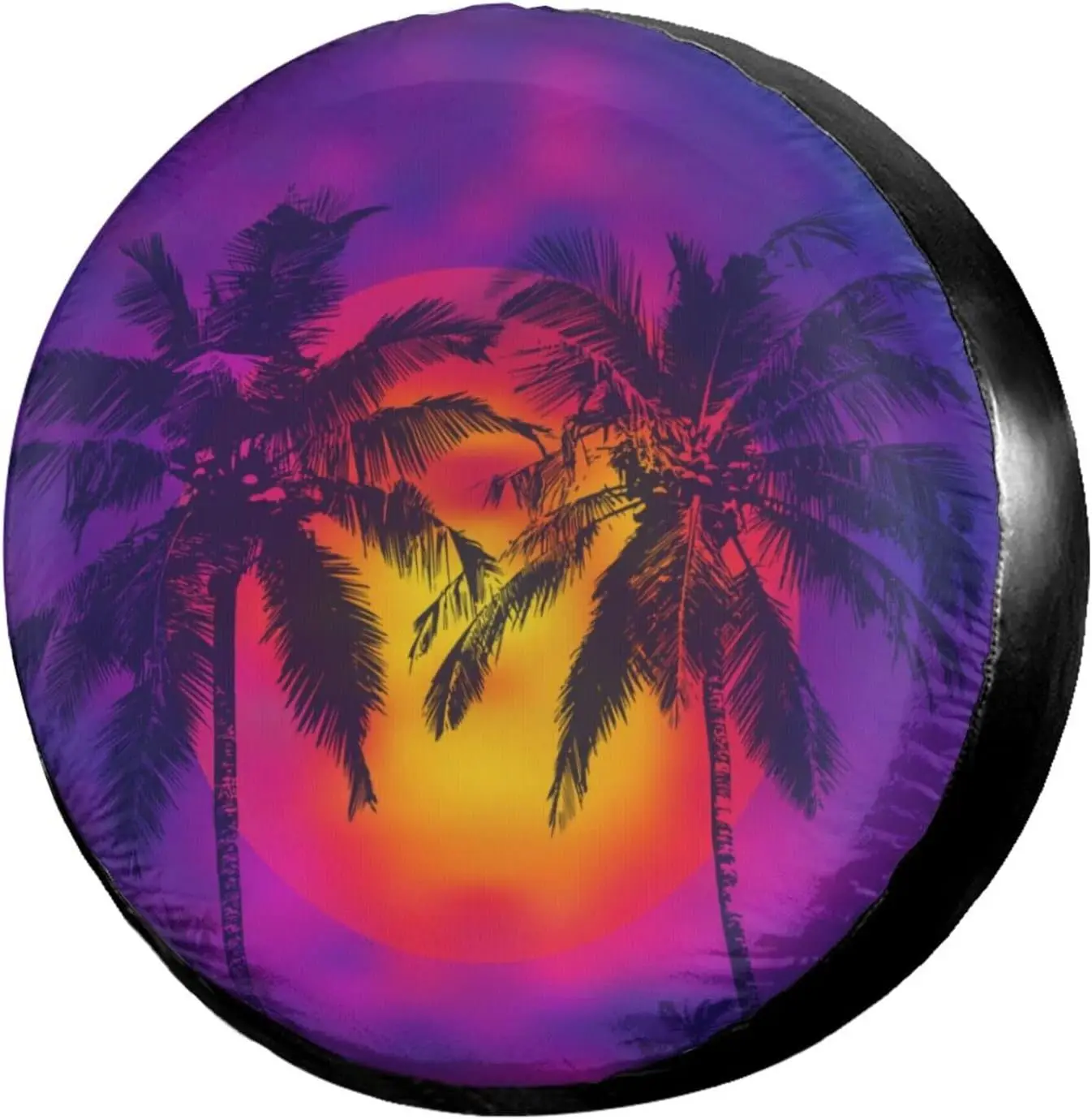 Tropical Sunset and Full Moon Spare Tire Cover Dust Proof Wheel Tire ...