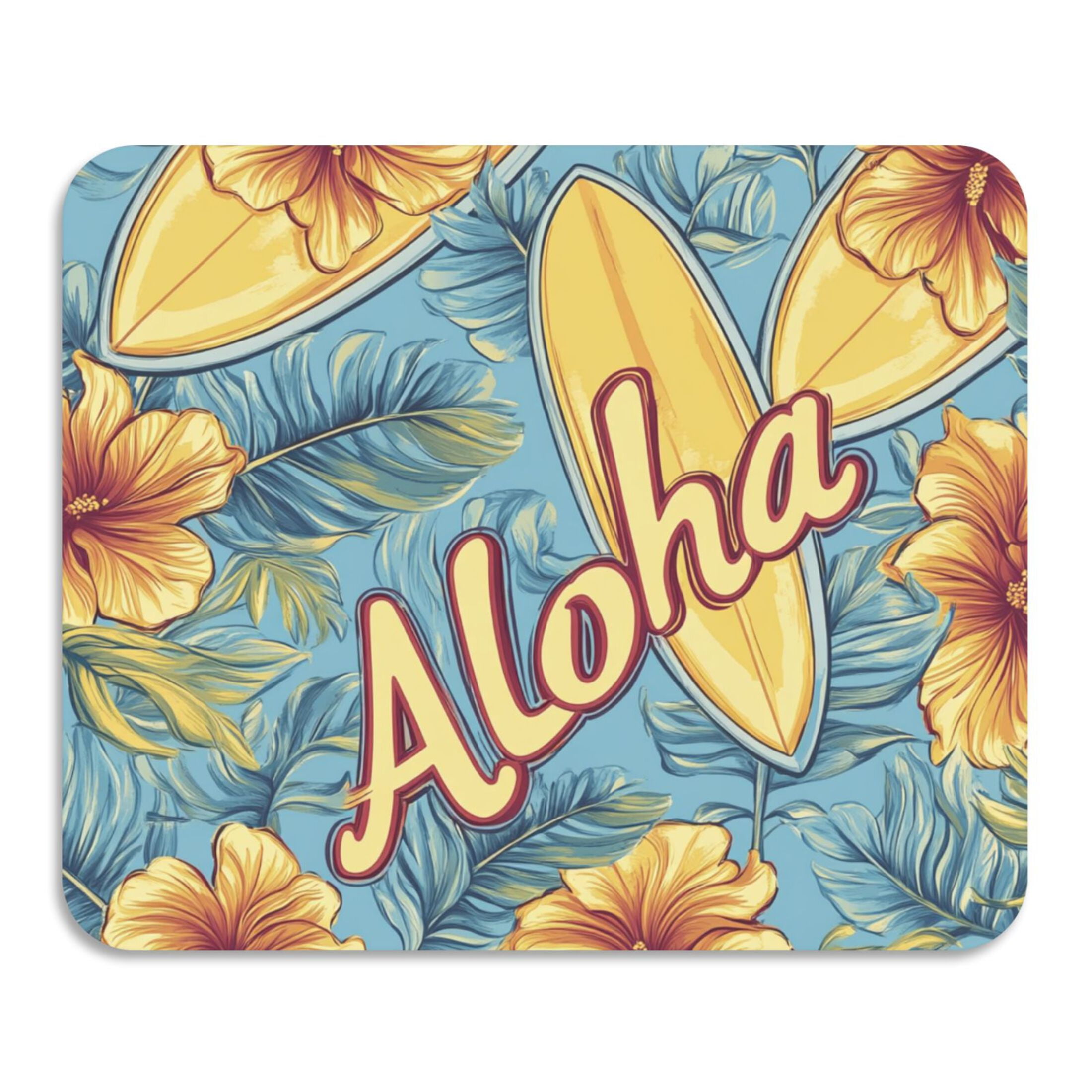 Tropical Surfboards Flowers Leaves Hawaii Diatomite Dish Drying Mat ...