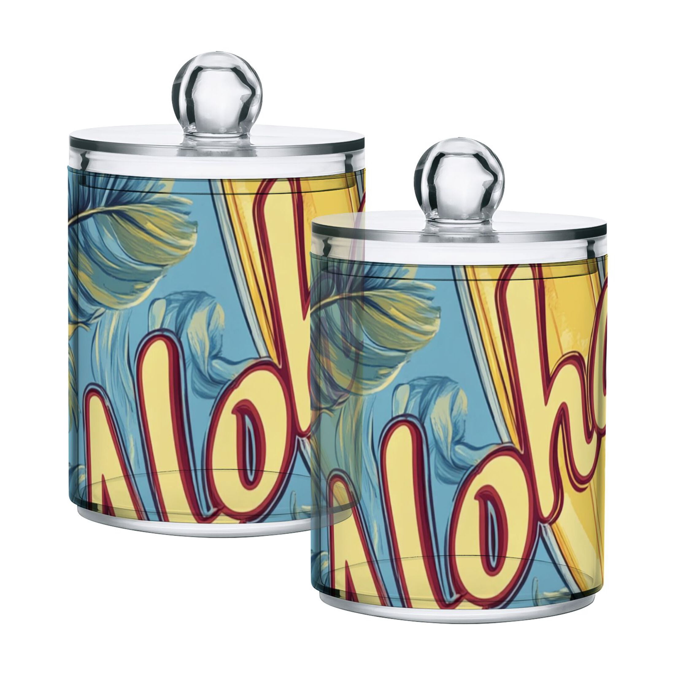 Tropical Surfboards Flowers Leaves Hawaii Translucent Plastic Cans ...