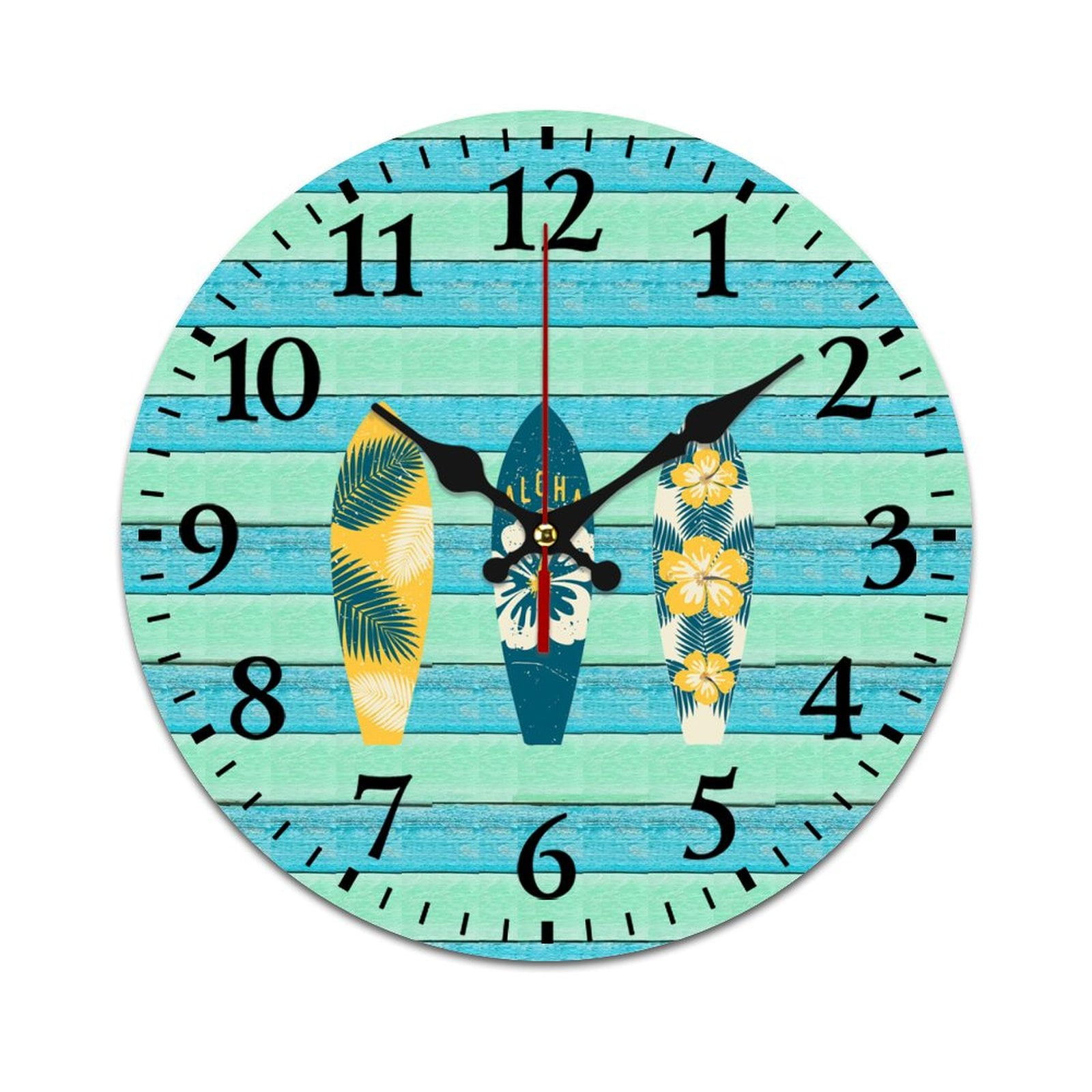 Tropical Surfboards Set Wall Clock Modern Design Clocks Wall Hanging ...