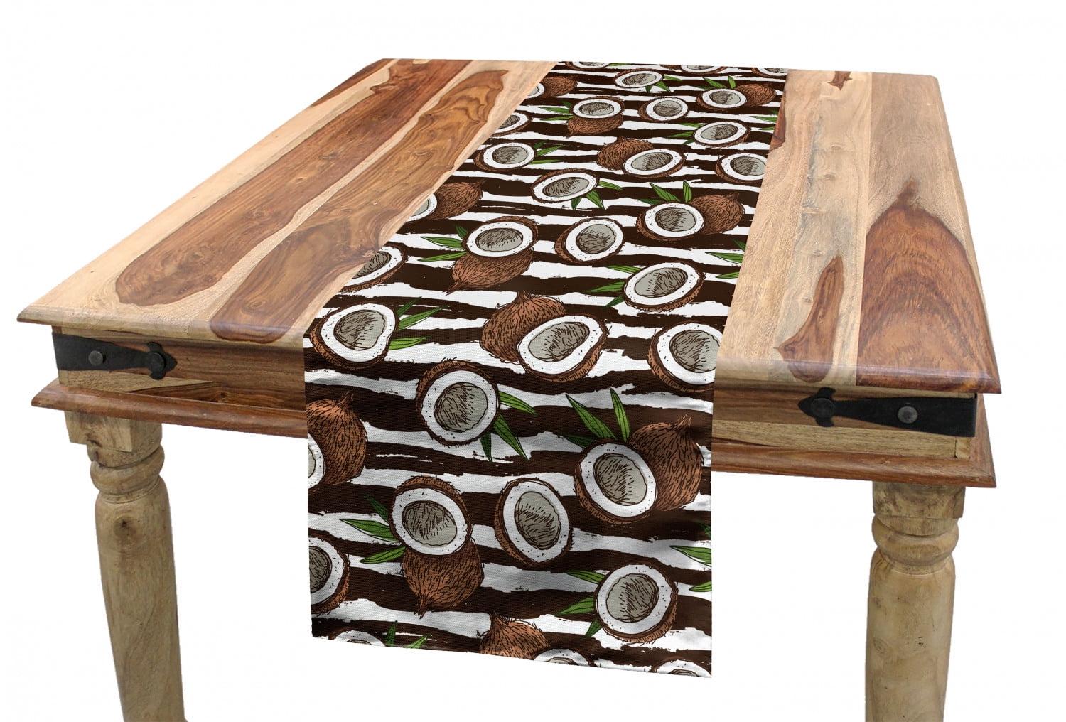 Tropical Table Runner, Coconut Palm Tree Exotic Climates Beach Ocean ...